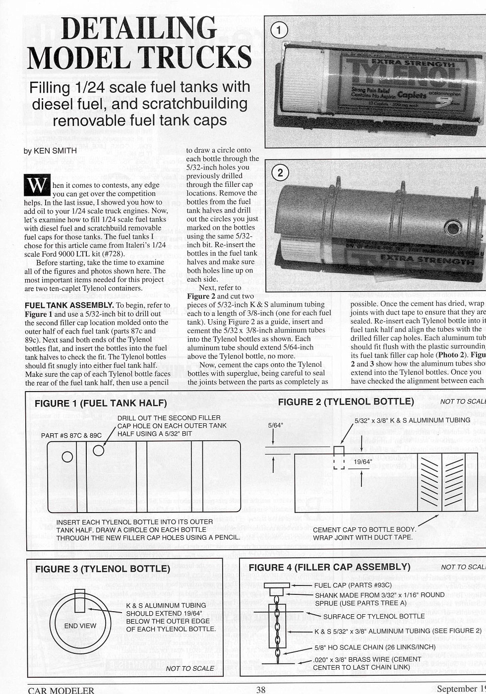 CM33 Sept 1995, 1:24 fueltanks with real diesel and removeable cap ...