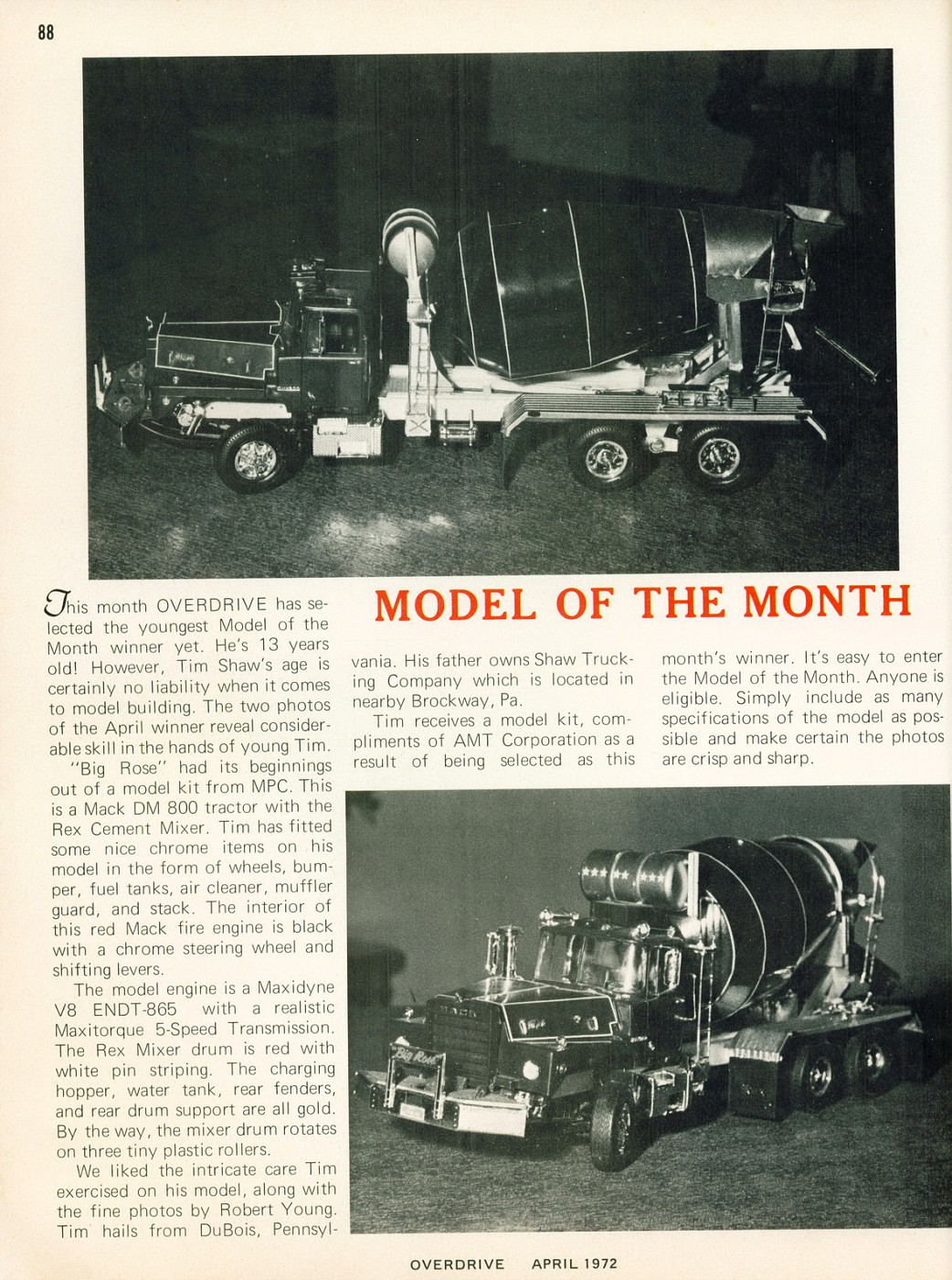 Photo: April 1972 Model of the Month | 04 Overdrive Magazine April 1972 ...