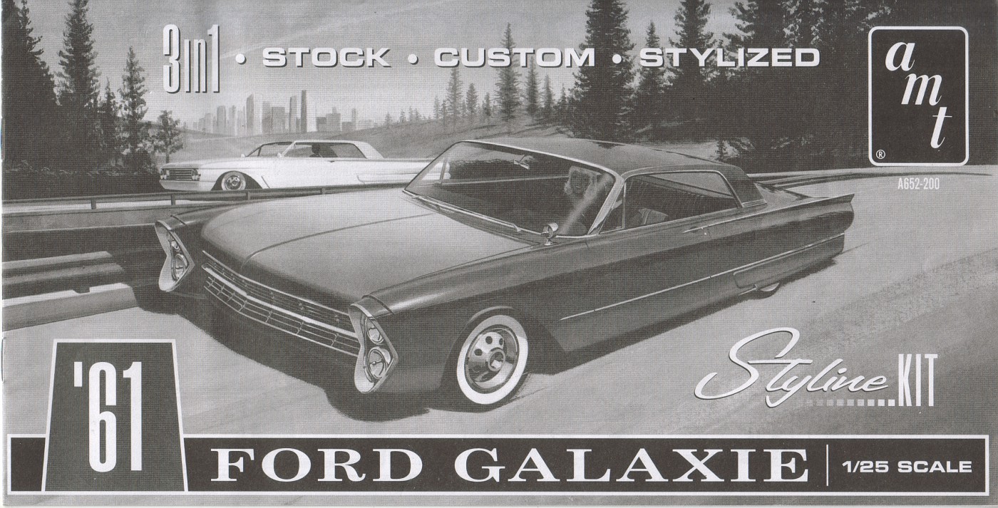 Photo: 61 FORD GALAXIE Styline KIT AMT Instruction book cover pg 1 ...