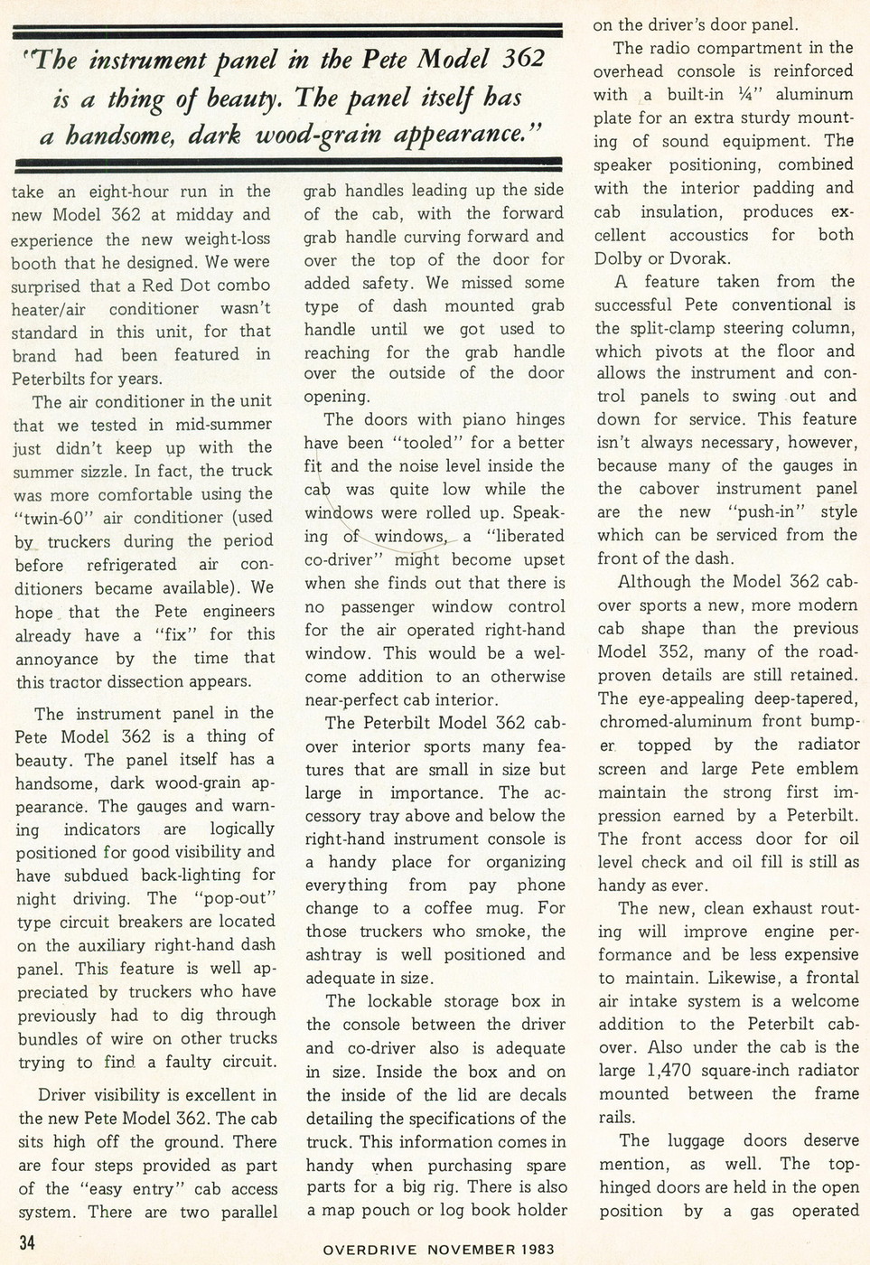 11 Overdrive Magazine November 1983 album | Dutch Model Truck Club ...