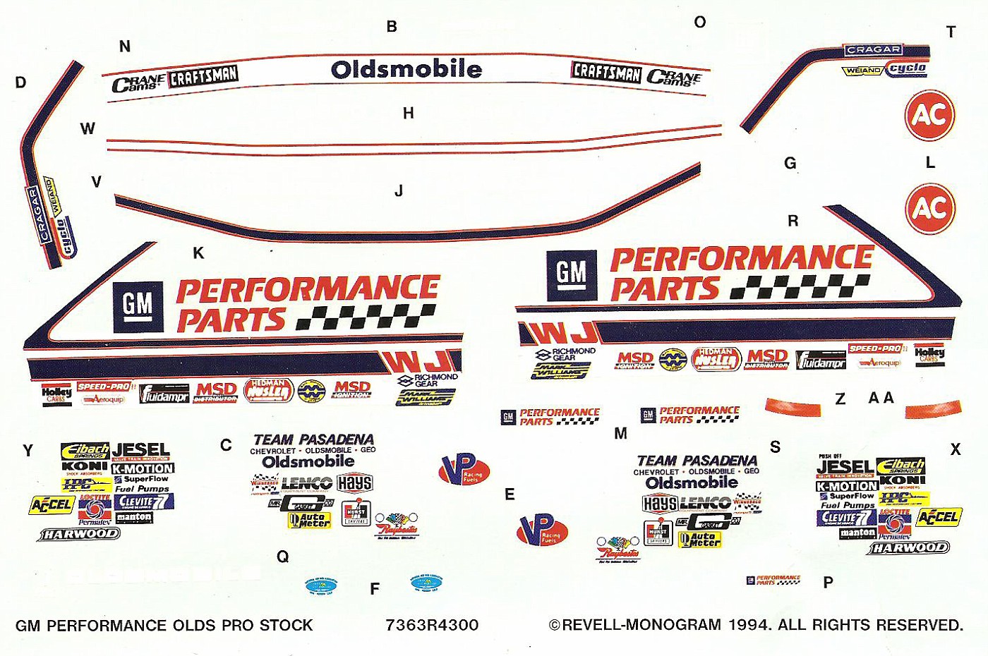 Photo: GM PERFORMANCE PARTS decal | REVELL Olds Cutlass Pro Stock album ...