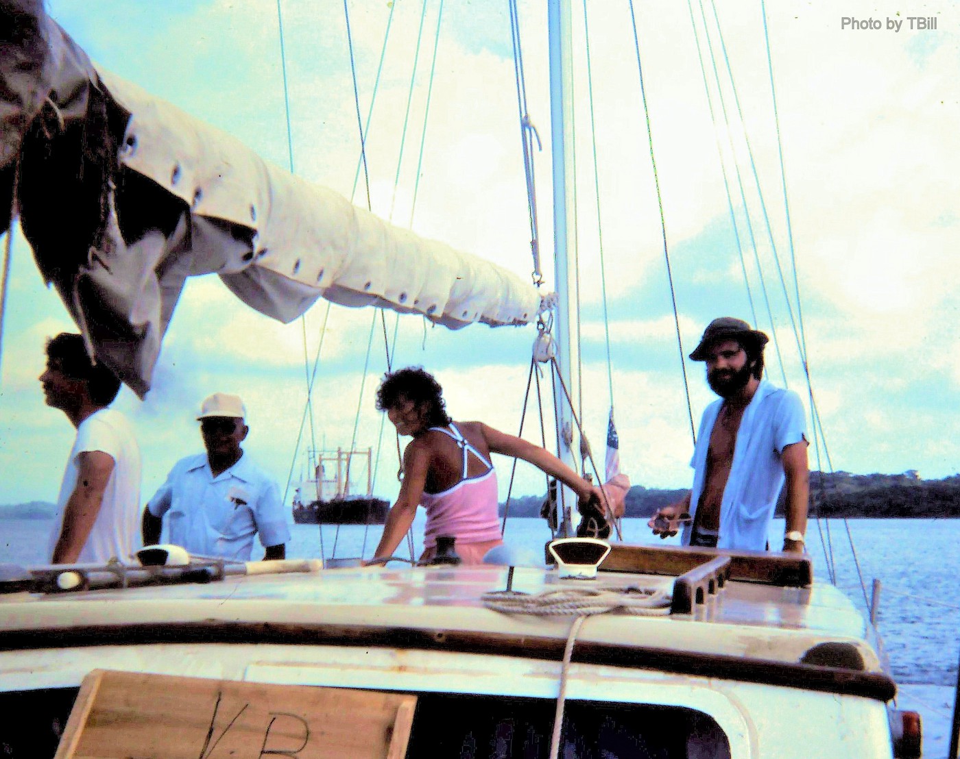 Photo: Hired help TBill, female captain, guide, and boyfriend spend the ...