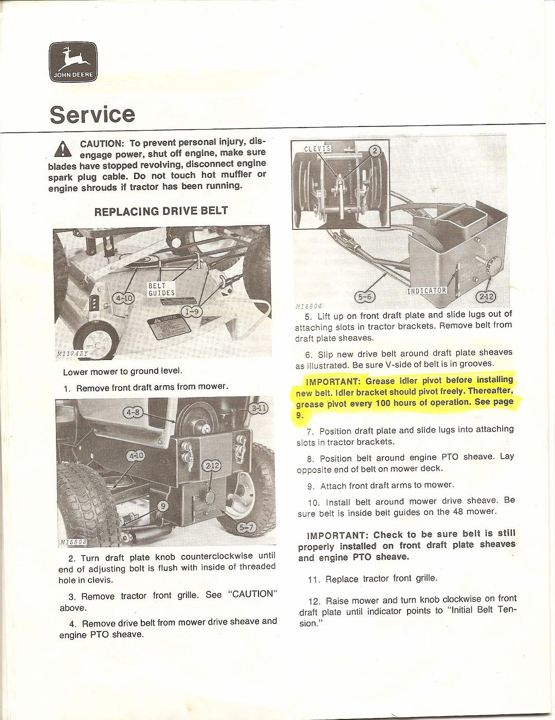 Photo: John Deere 41 and 48 rotary mowers operator's manual 009 | John ...