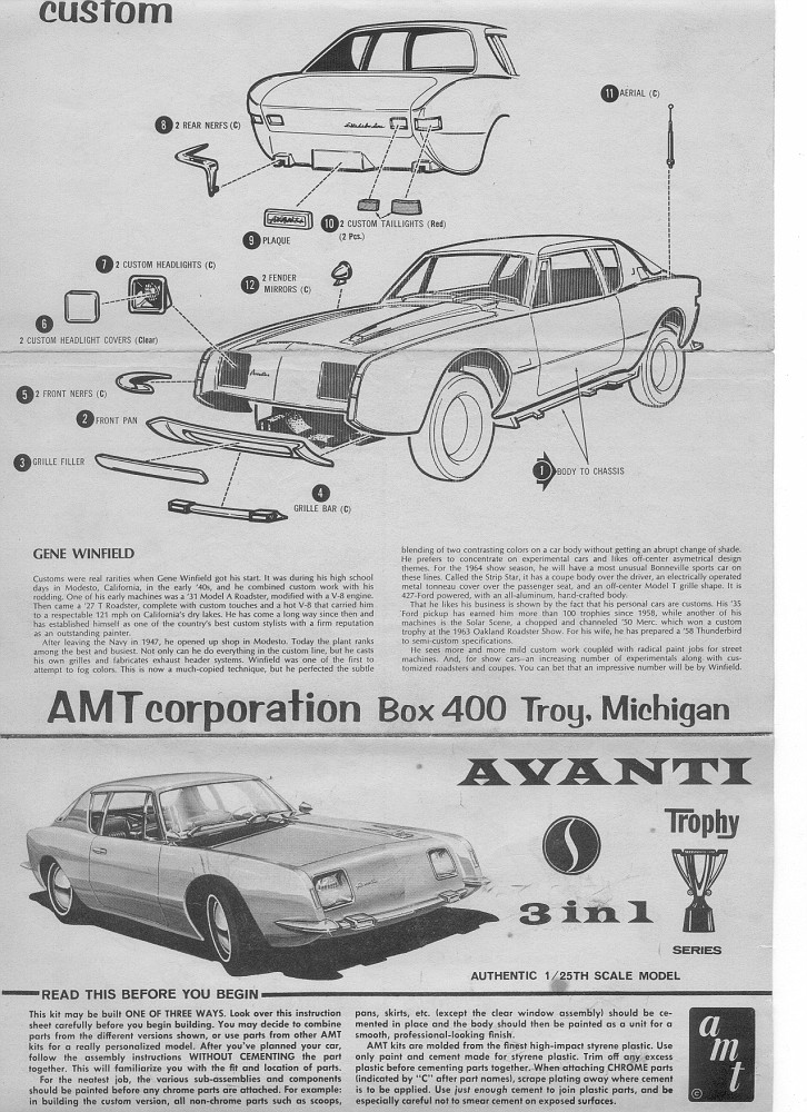 AMT Avanti Customizing Trophy Series #2064-150 album | DRASTIC PLASTICS ...