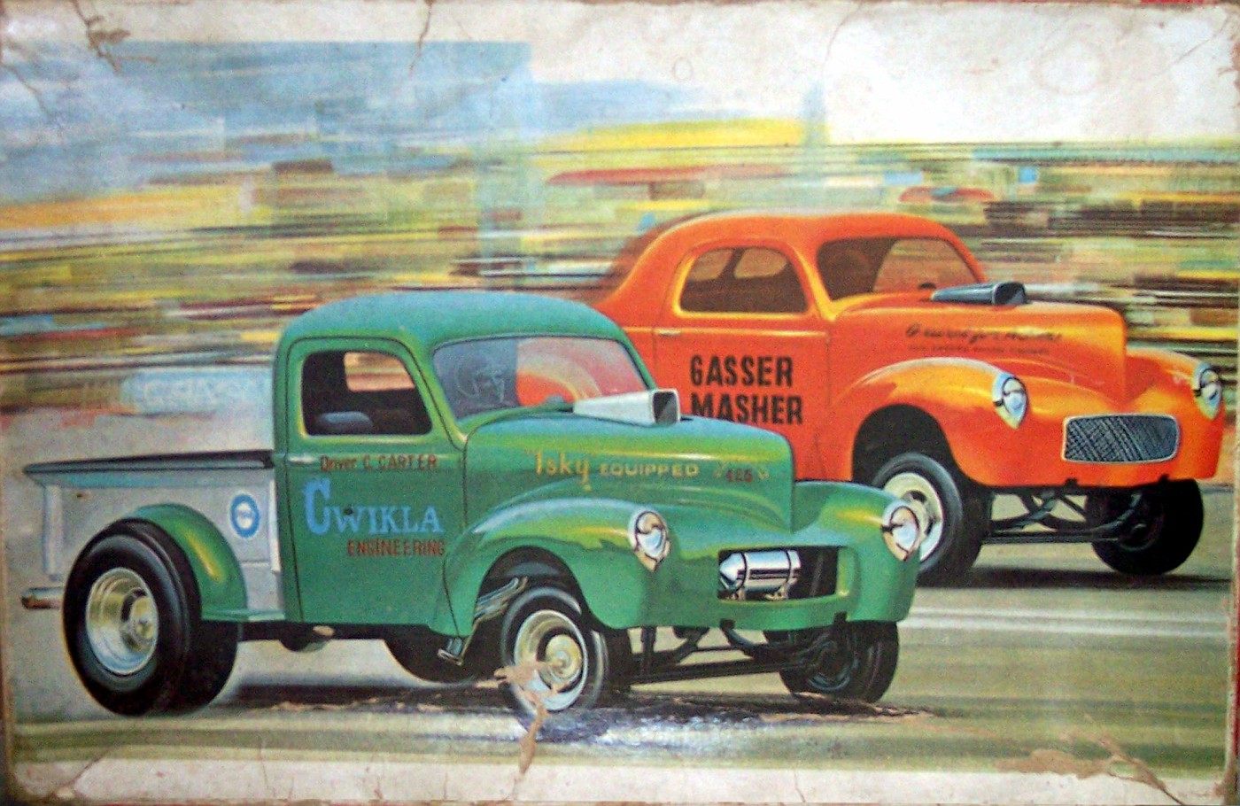 Photo: 1940 Willys Coupe or Pickup | AMT Drag Racing Box top only album ...