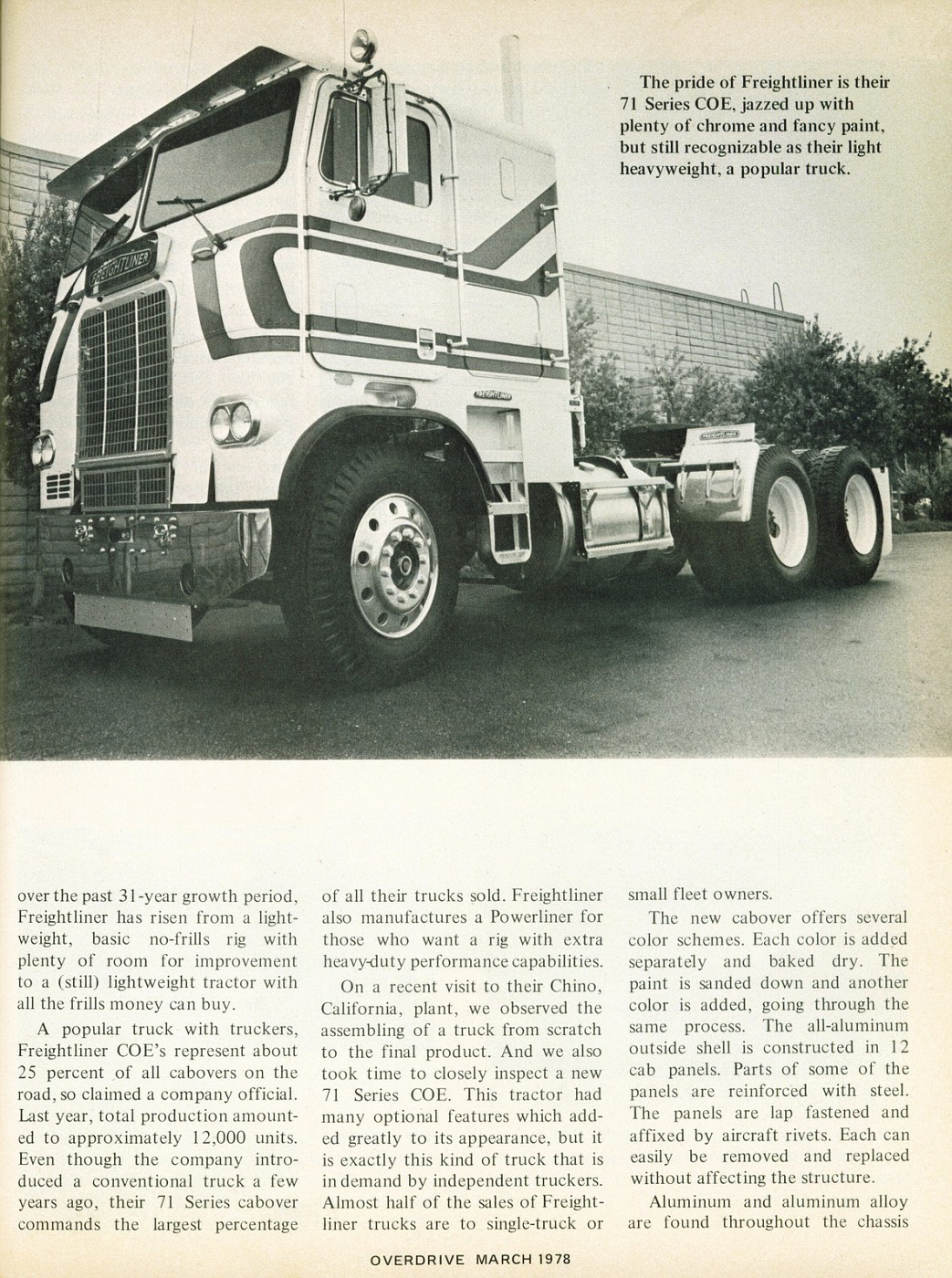 Photo: March 1978 Freightliner 71 Series COE Report 2 | 03 Overdrive ...