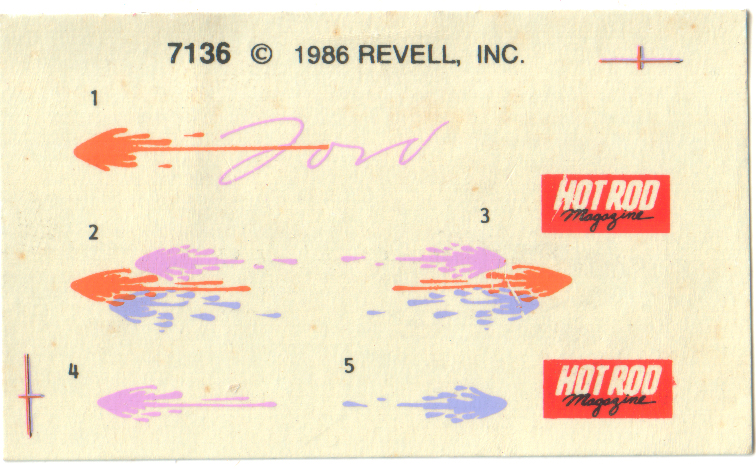 Photo: HOTROD CUSTOM MODELA PICKUP Revell Decal sheet | REVELL Custom ...