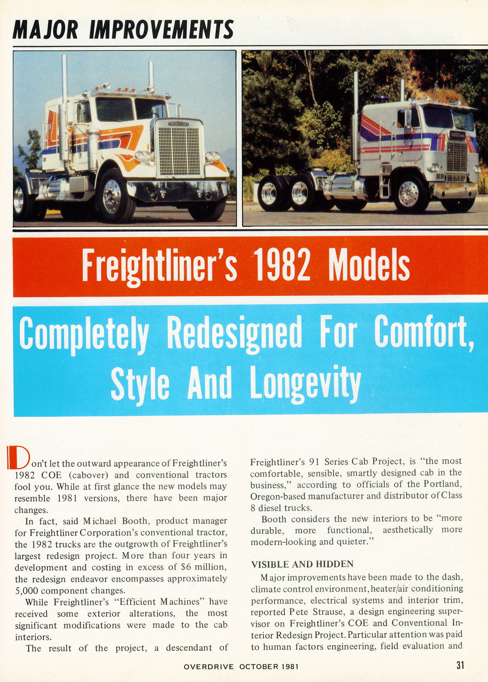 Photo: October 1981 Freightliner's 1982 Models 1 | 10 Overdrive ...