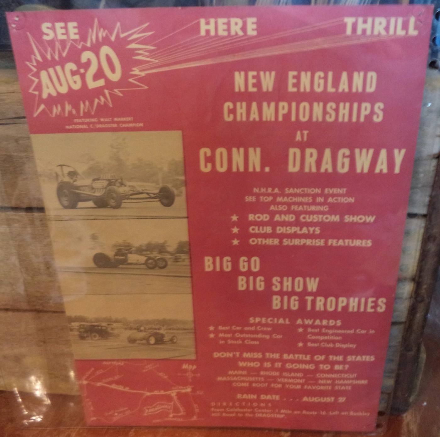 Photo: 1960's CONN DRAGWAY POSTER | DRAG RACE MEMORABILIA album | LOUD ...