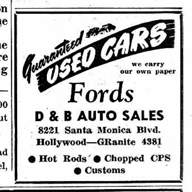 Photo: D&B Auto Sales Ad 1951 | D & B Auto Sales album | Rik Hoving ...