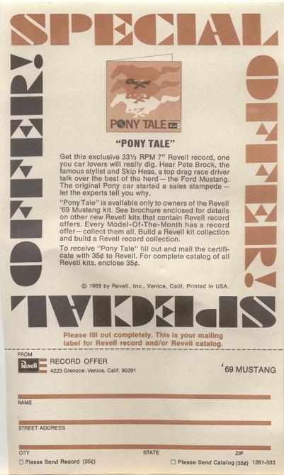 Photo: Promo Record offer | REVELL '69 Mustang Shaker 428 Cobra Jet #H ...