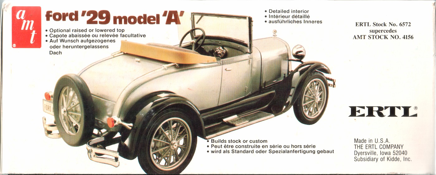 Photo: ford 29 model A AMT ERTL #6572 1986 Box bottm side | AMT Ford ...