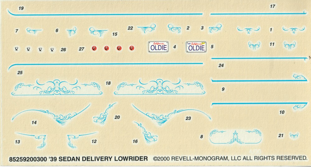 Photo: 39 Chevy Sedan Delivery Lowrider Revell Decal sheet | REVELL '39 ...