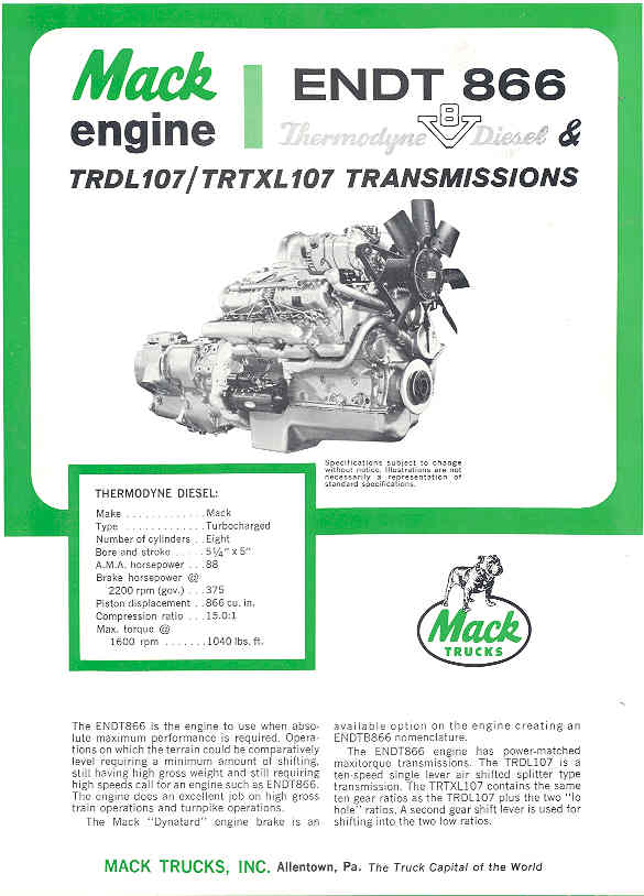 Photo: Mack ENDT 866 Engine and gearbox 01 | Mack Engines Spec-sheets ...