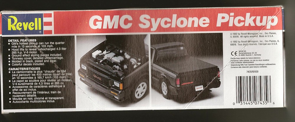 REVELL GMC Syclone Pickup #7435 album | DRASTIC PLASTICS MODEL CAR CLUB ...