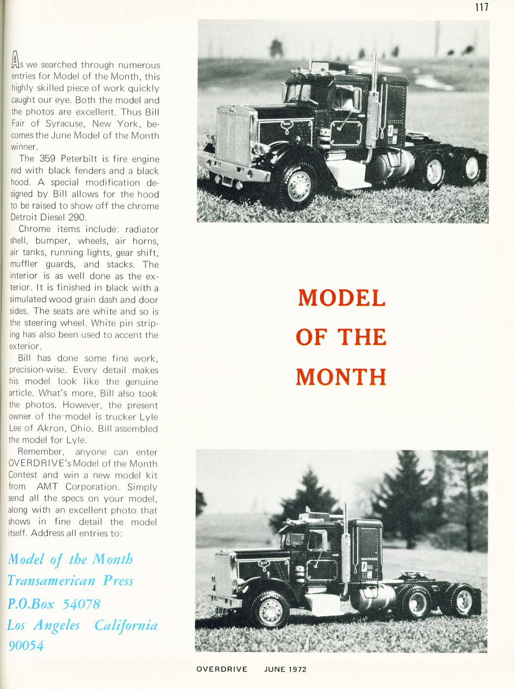Photo: June 1972 Model Of hte Month | 06 Overdrive Magazine June 1972 ...