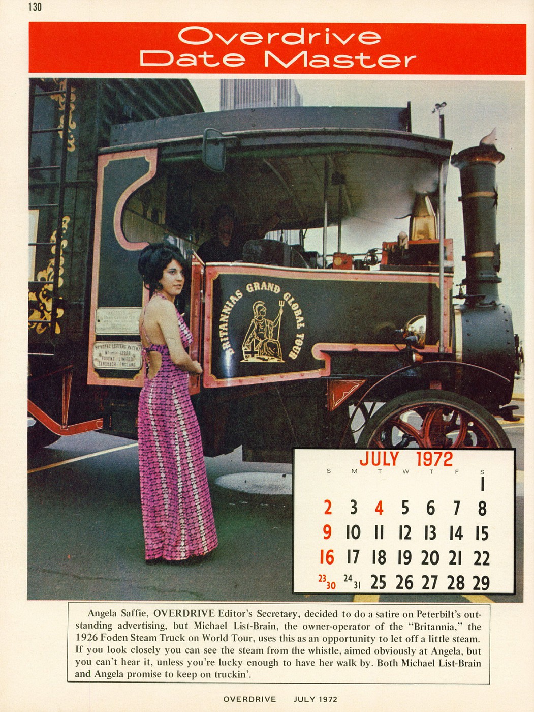 Photo: July 1972 Date Master 1 | 07 Overdrive Magazine July 1972 album ...