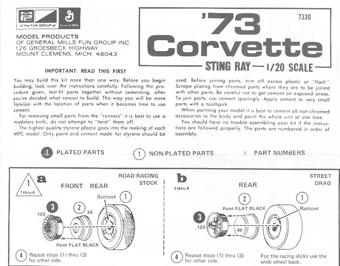 Photo: MPC1973Corvette1-20tha | MPC '73 Corvette 1/20 scale #7330 album ...