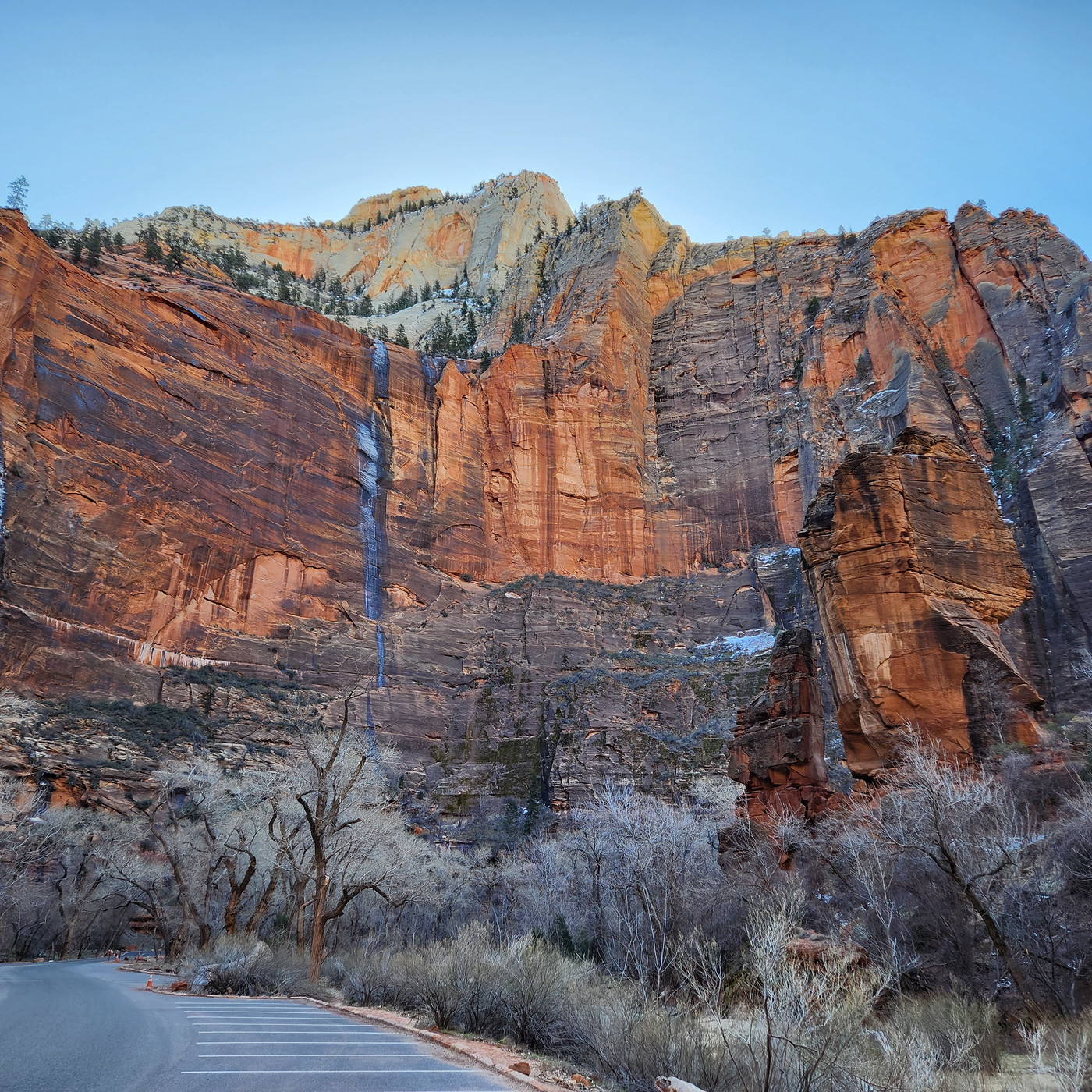 Photo: View of Towering Cliffs at the Big Bend Viewpoint Area in Zion ...