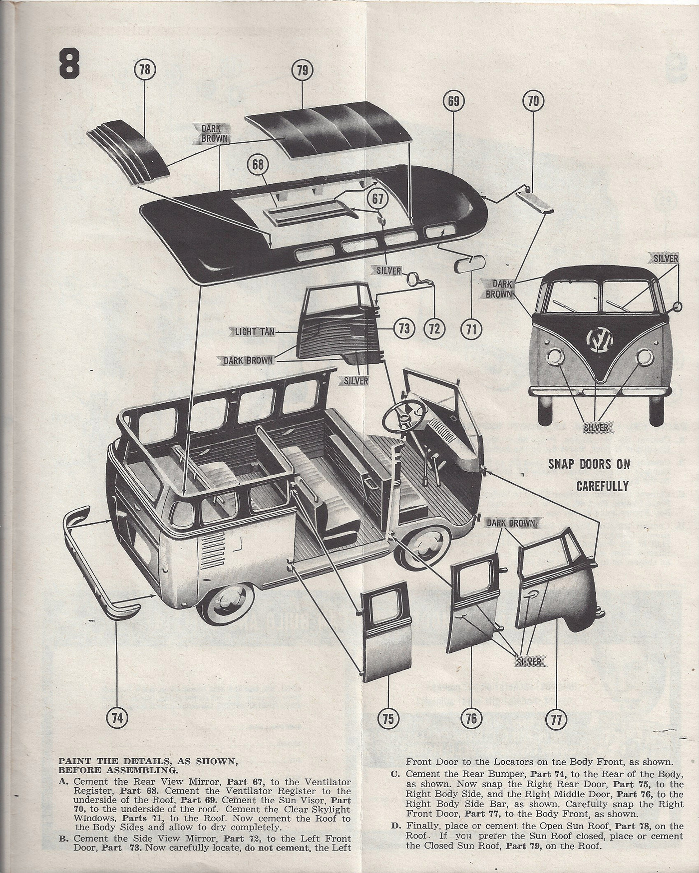 Photo: Revell VW Microbus Pg 07 | Revell Volkswagen Micro Bus H-1228: ...